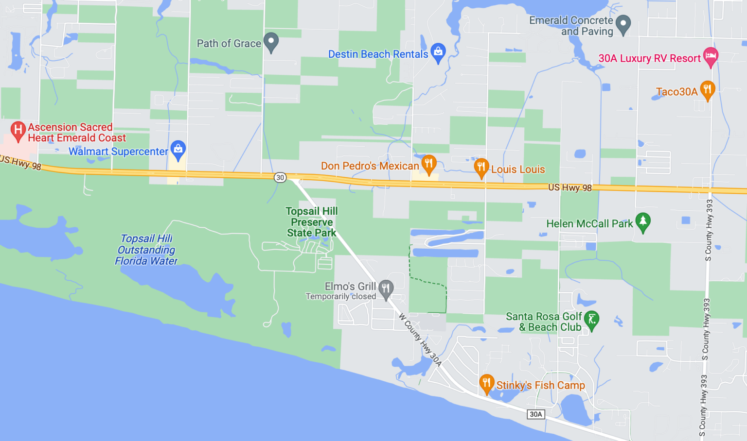 Where is 30A on a Map? - Near 30A